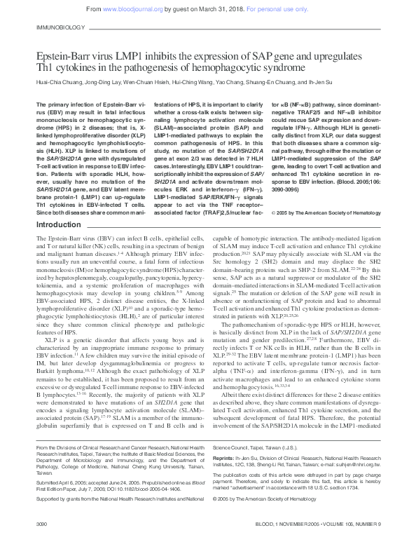 (PDF) Epstein-Barr virus LMP1 inhibits the expression of SAP gene and ...