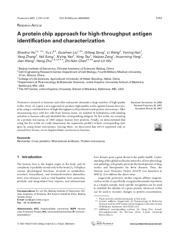 (PDF) A protein chip approach for high-throughput antigen ...