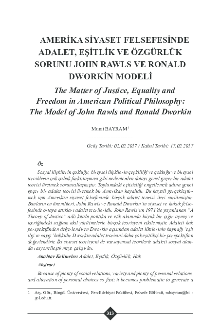(PDF) The Matter of Justice, Equality and Freedom in American Political ...