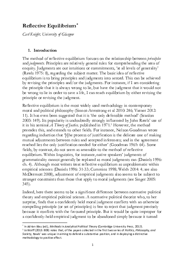 (DOC) Reflective Equilibrium