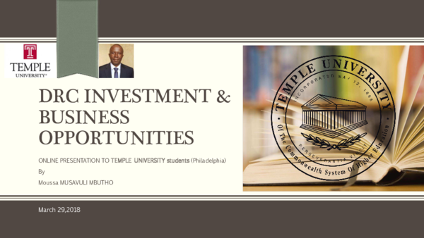 (PDF) DRC INVESTMENT & BUSINESS OPPORTUNITIES - MARCH 2018