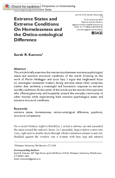 (PDF) Extreme States and Extreme Conditions: On Homelessness and the ...