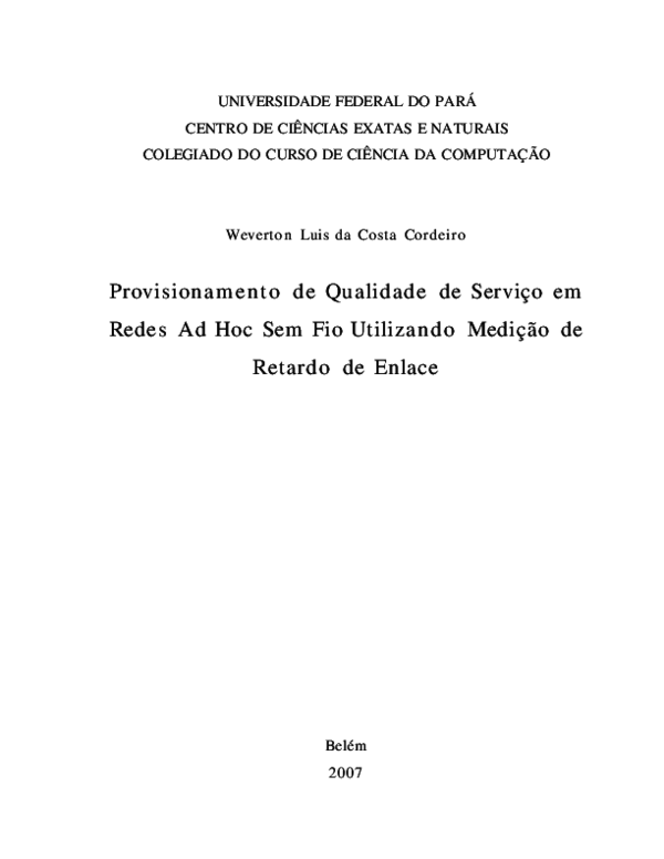 Pdf Universidade Federal Do ParÁ Centro De CiÊncias Exatas E Naturais