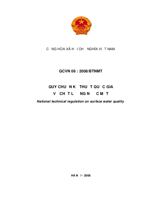 (PDF) CỘNG HÒA XÃ HỘI CHỦ NGHĨA VIỆT NAM QCVN 08 : 2008/BTNMT QUY CHUẨN KỸ THUẬT QUỐC GIA VỀ ...