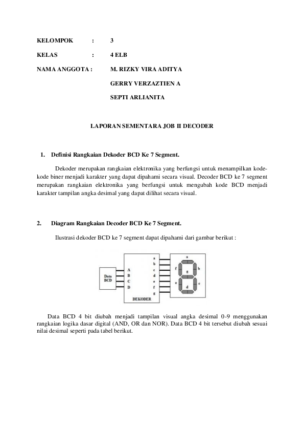 (DOC) Decoder bcd ke 7 segment