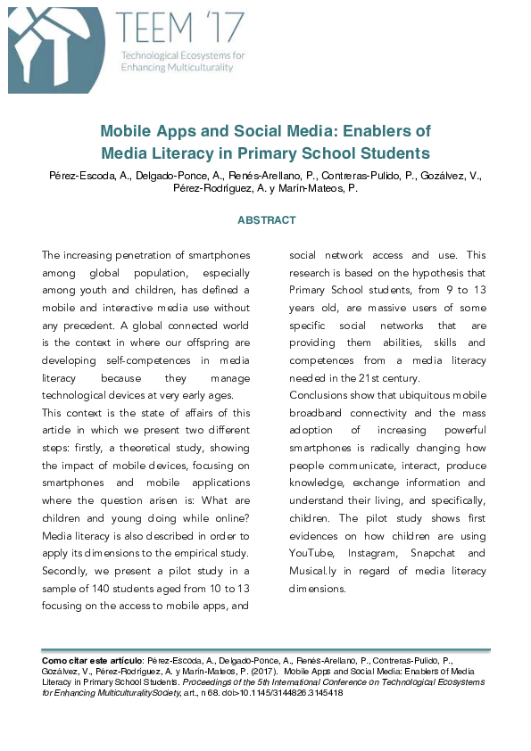 (PDF) Mobile Apps and Social Media: Enablers of Media Literacy in ...