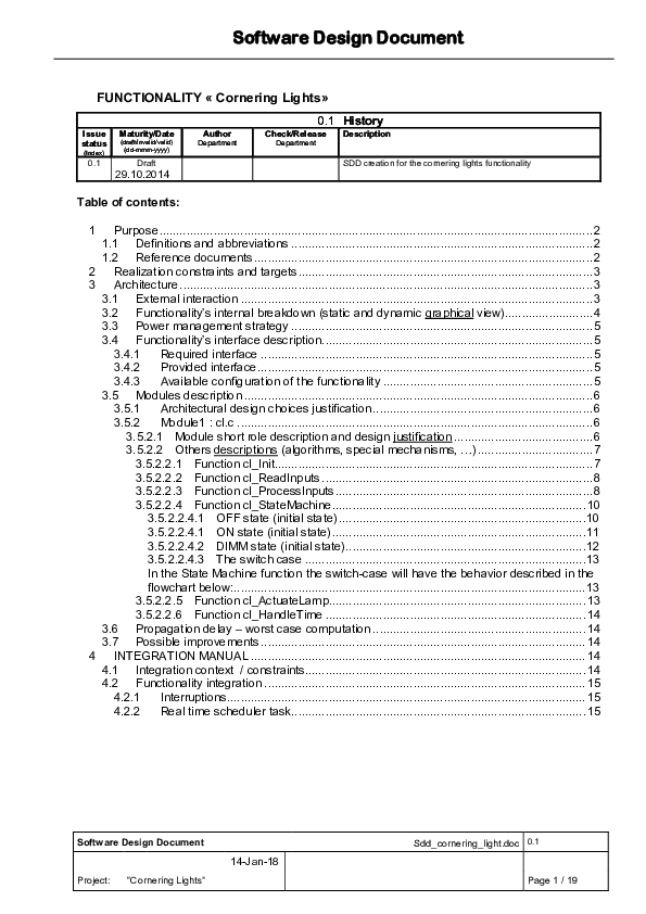 (PDF) Software Design Document Software Design Document Maturity/Date