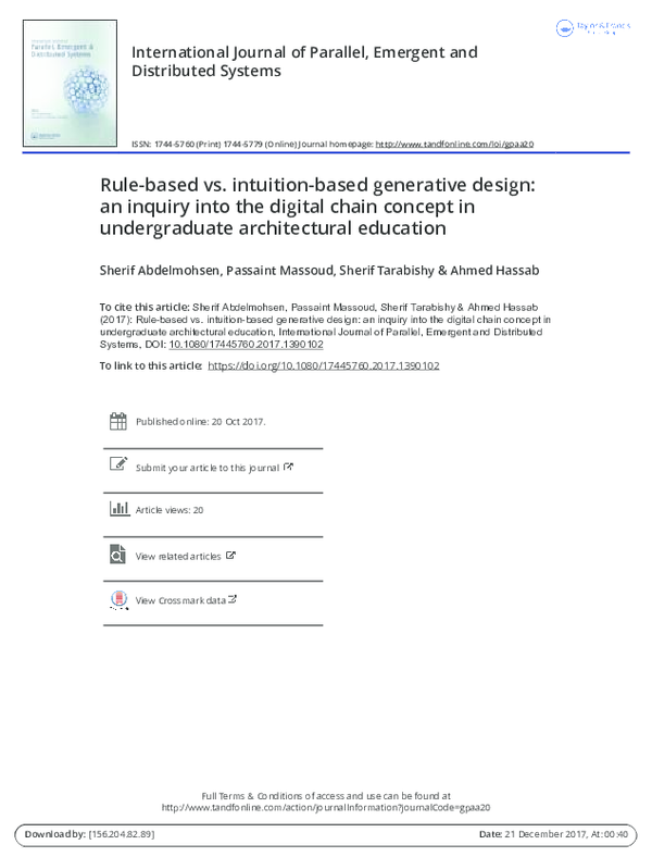 (PDF) Rule-based versus Intuition-based Generative Design: An Inquiry ...