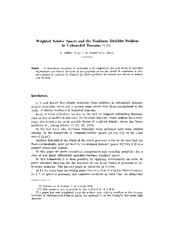 Pdf Weighted Sobolev Spaces And The Nonlinear Dirichlet Problem In