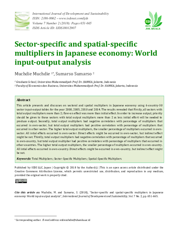 (PDF) Sector-specific and spatial-specific multipliers in Japanese economy: World input-output ...