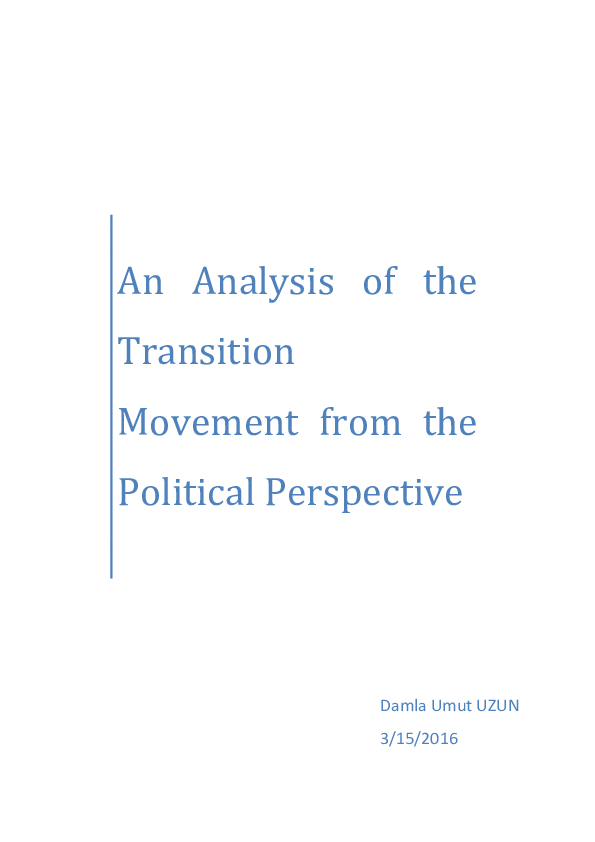 (DOC) An Analysis of the Transition Movement from the Political Perspective