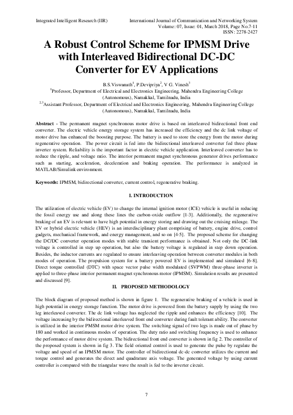 (PDF) A Robust Control Scheme for IPMSM Drive with Interleaved ...