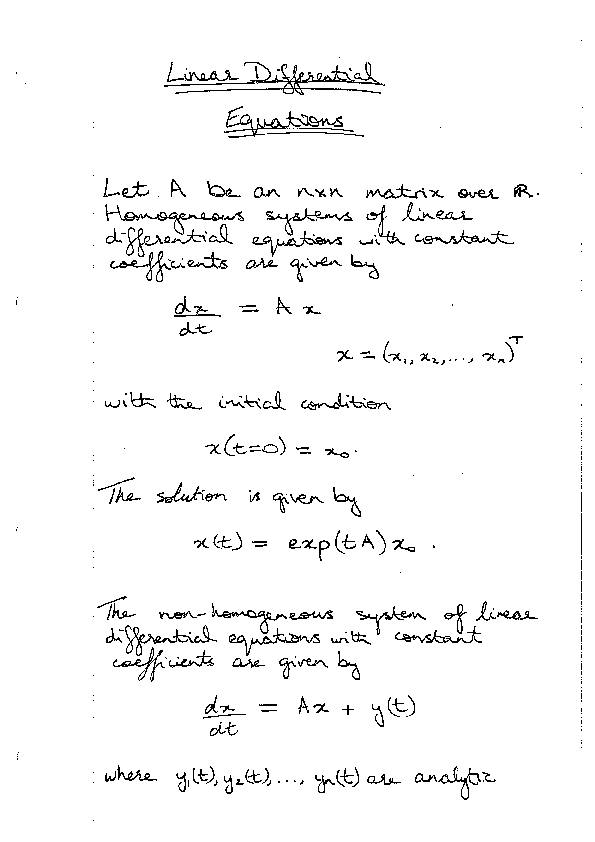 (PDF) Linear Differential Equations An Example