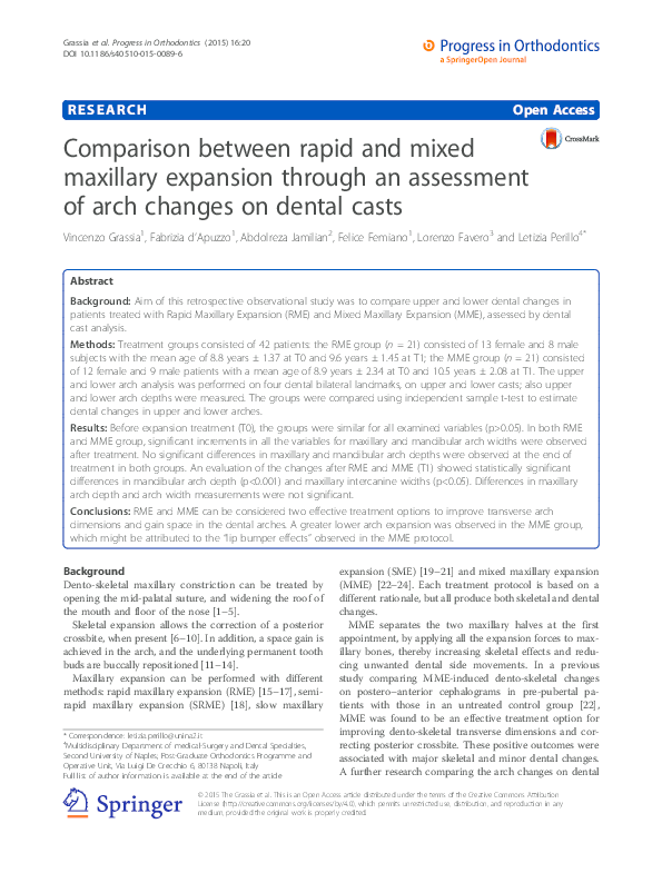 (PDF) Comparison between rapid and mixed maxillary expansion through an ...