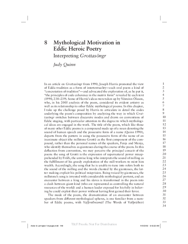 (PDF) Mythological Motivation in Eddic Heroic Poetry: Interpreting ...