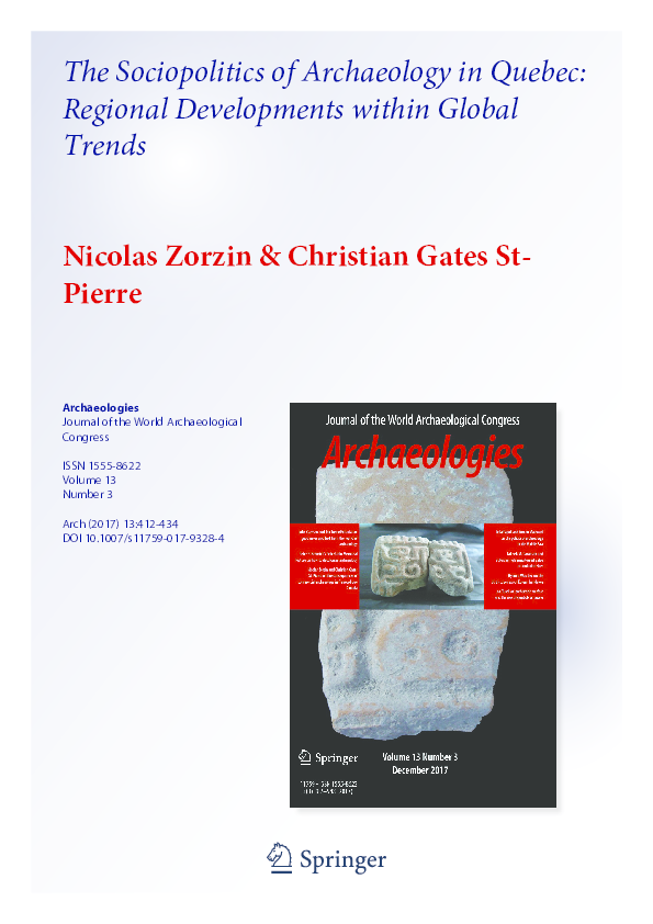 (PDF) The Sociopolitics of Archaeology in Quebec: Regional Developments ...