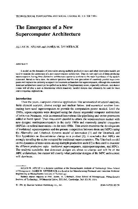 (PDF) The emergence of a new supercomputer architecture