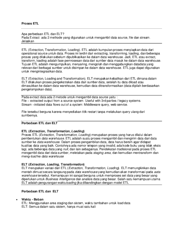 (PDF) Proses ETL