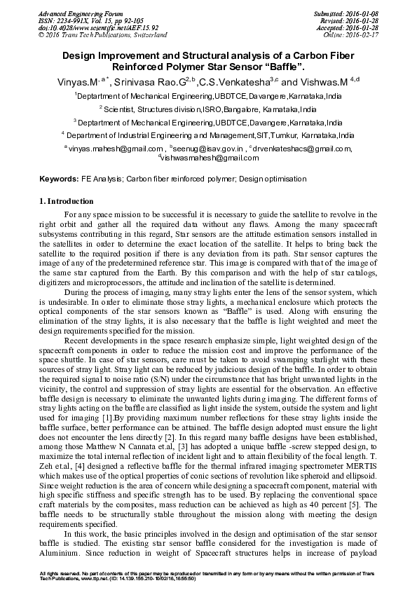 (PDF) Design Improvement and Structural analysis of a Carbon Fiber ...