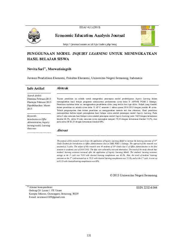 (PDF) Penggunaan Model Inquiry Learning Untuk Meningkatkan Hasil ...