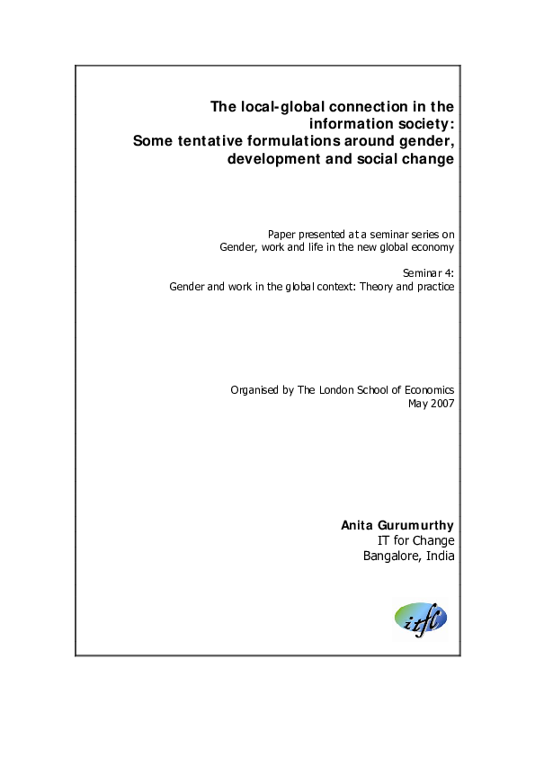 (PDF) The local-global connection in the information society: Some ...