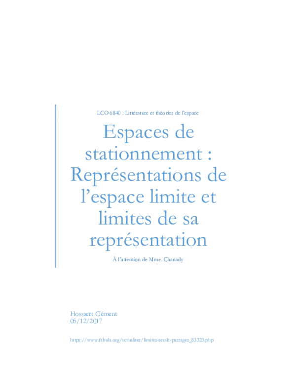 (DOC) Espaces de stationnement: Représentations de l'espace limite et ...