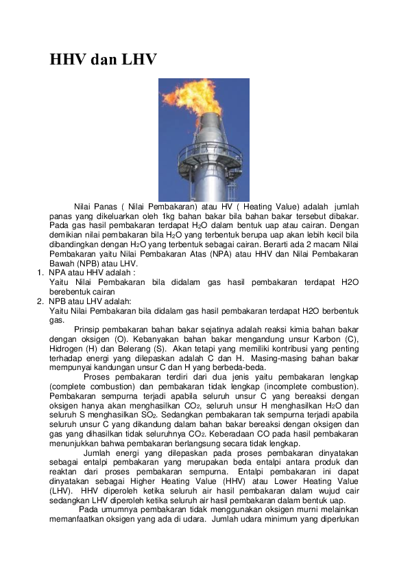 (DOC) HHV dan LHV
