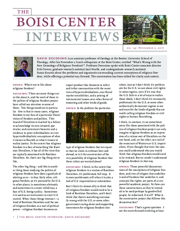 (PDF) Interview about religious freedom and genealogy