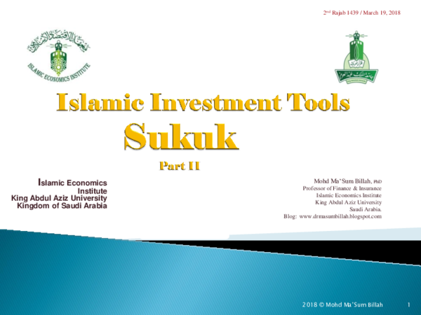 (PPT) SUKUK Lecture March 19 2018