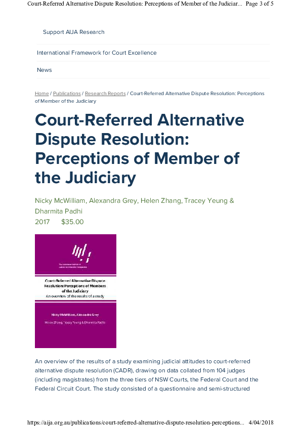 (PDF) Court-Referred Alternative Dispute Resolution: Perceptions of ...