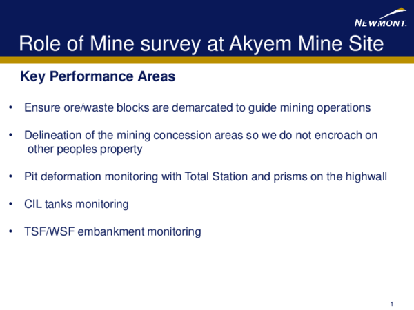 (PPT) SURVEY ACTIVITIES ON A MINE