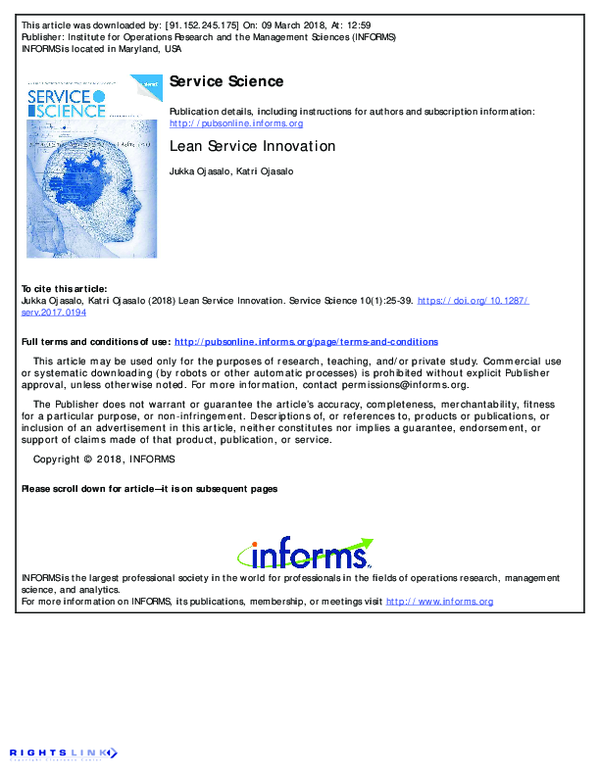 (PDF) Lean Service Innovation