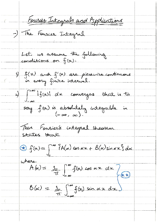 (PDF) Fourier Integrals and Applications