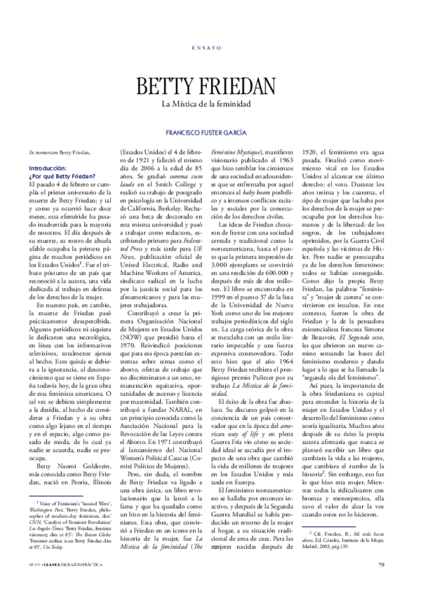 (PDF) Introducción: ¿Por qué Betty Friedan