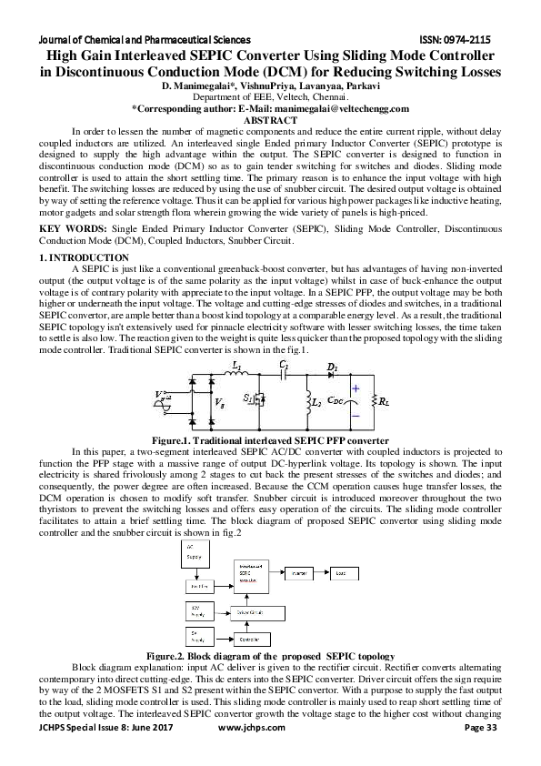(PDF) High Gain Interleaved SEPIC Converter Using Sliding Mode Controller in Discontinuous ...