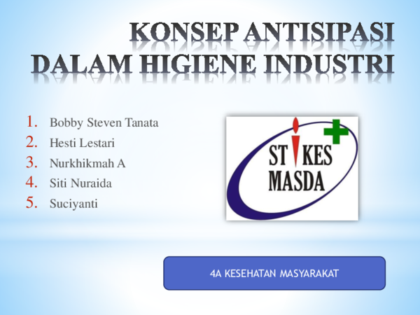 (PPT) KONSEP ANTISIPASI DALAM HIGIENE INDUSTRI