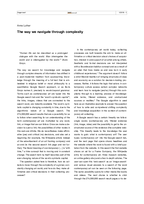 (PDF) The way we navigate through complexity (PDF) The way we navigate through complexity