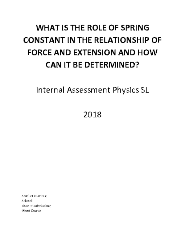 (PDF) WHAT IS THE ROLE OF SPRING CONSTANT IN THE RELATIONSHIP OF FORCE ...