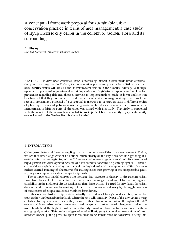 (PDF) A conceptual framework proposal for sustainable urban ...