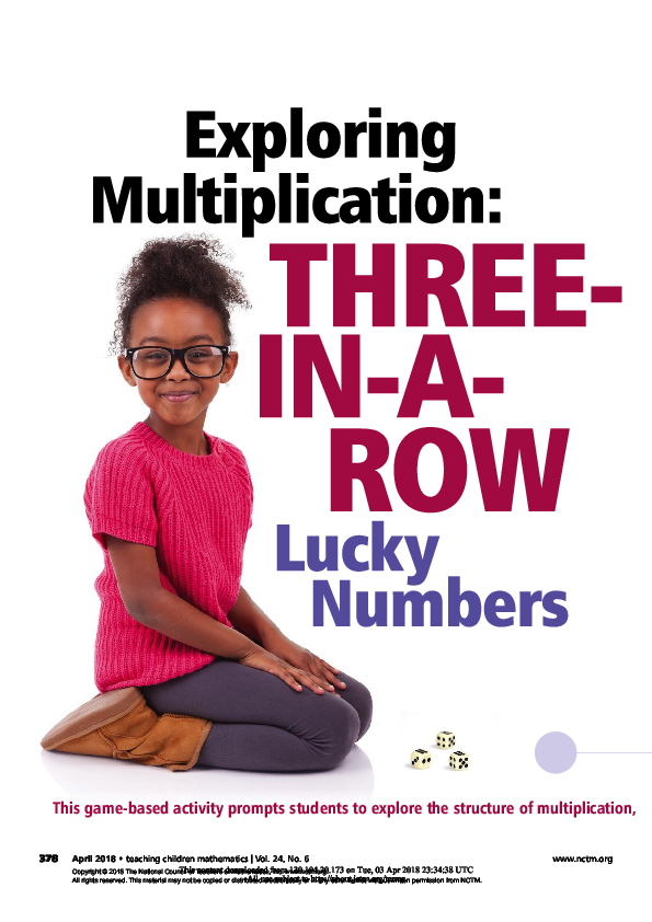 (PDF) Exploring multiplication: Three-in-a-row lucky numbers