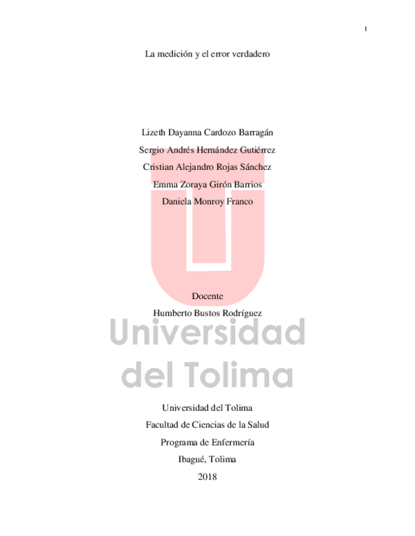 (DOC) La medición y el error verdadero