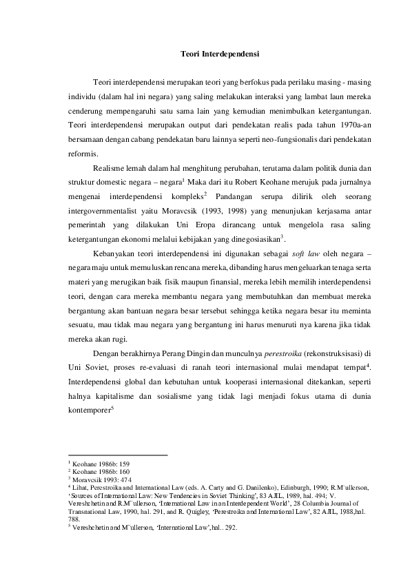 (DOC) Teori Interdependensi