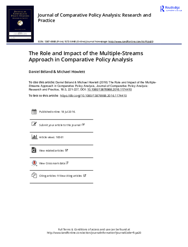 (PDF) The Role and Impact of the Multiple-Streams Approach in ...
