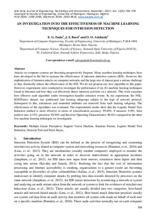 (PDF) AN INVESTIGATION INTO THE EFFECTIVENESS OF MACHINE LEARNING ...