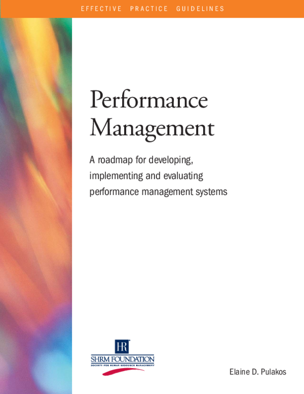 (PDF) Performance Management A roadmap for developing, implementing and ...