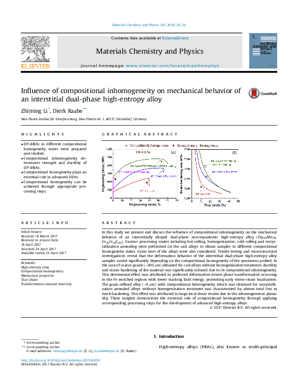 (PDF) Influence of compositional inhomogeneity on mechanical behavior of an interstitial dual ...