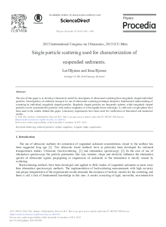 (PDF) Single Particle Scattering Used for Characterization of Suspended ...