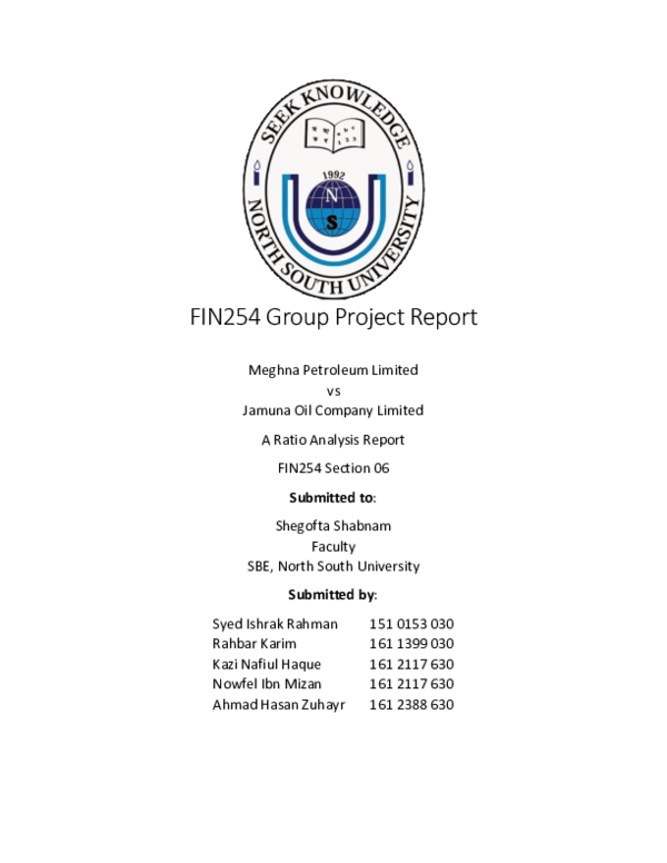 (DOC) FIN254 Group Project Report