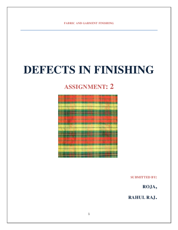 (DOC) fabric and garment finishing defects in finishing