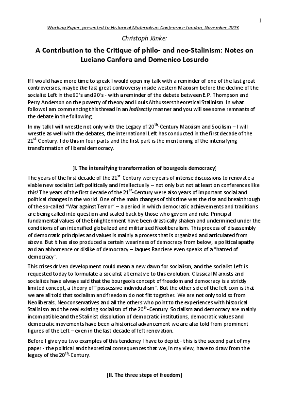 (PDF) Critique of Neo-Stalinism: Notes on Luciano Canfora and Domenico ...